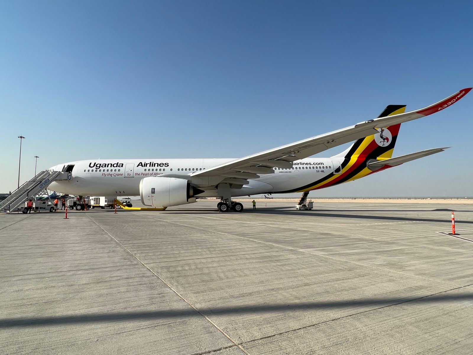 Uganda Airlines A330 arrives in Dubai for airshow - 256 Business ...